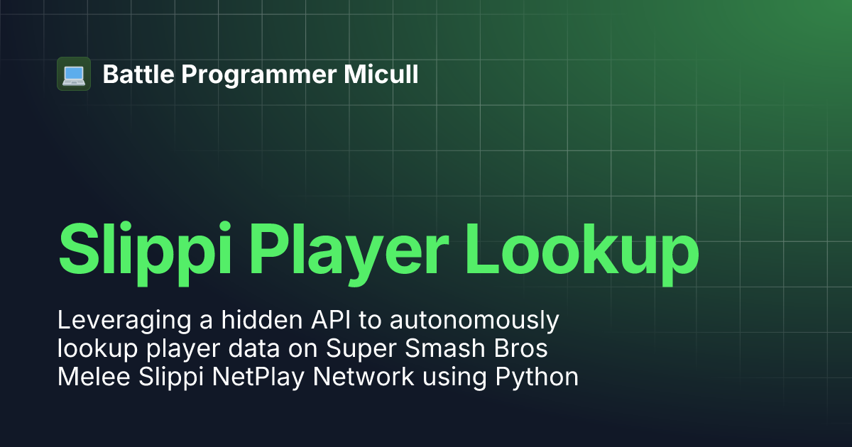 Slippi Player Lookup | Battle Programmer Micull