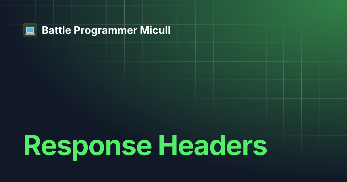 Response Headers | Battle Programmer Micull